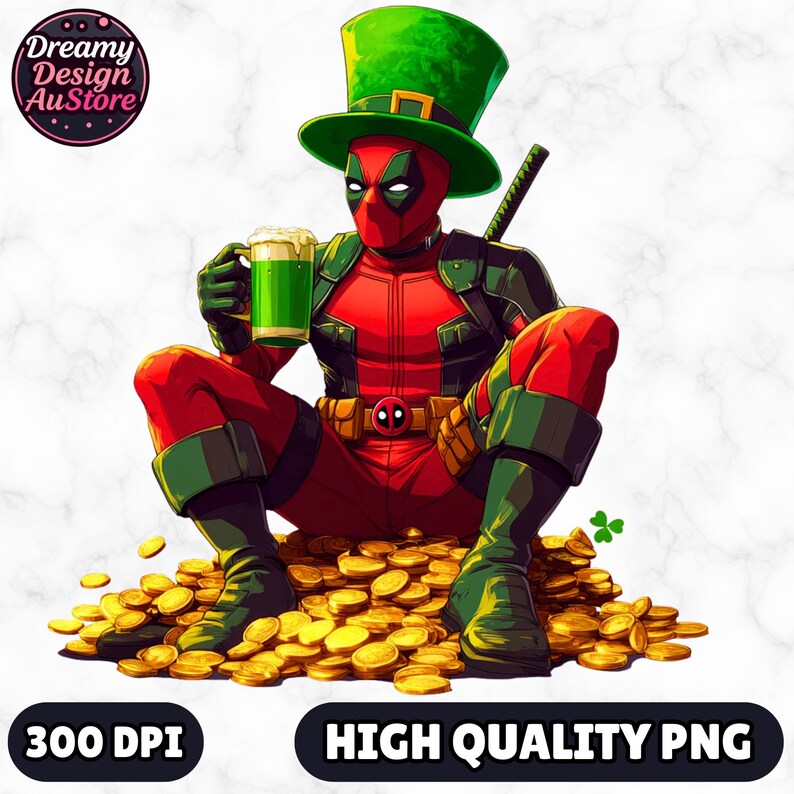 Hero St Patrick's Day PNG: Cartoon Sublimation Design - Etsy