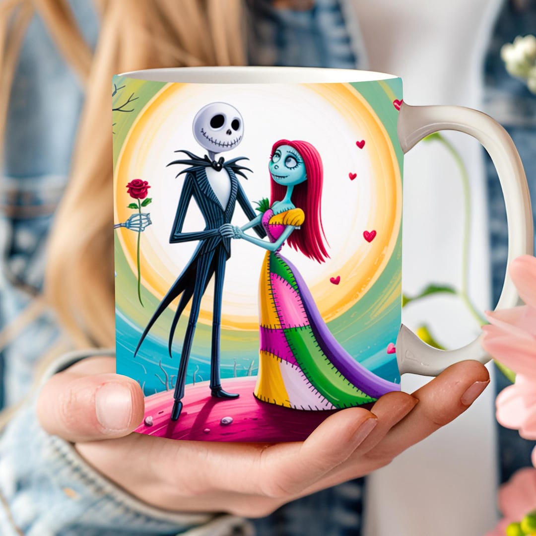Valentine Movie Nightmare Couple Mug Wrap PNG, Nightmare Valentine Mug ...