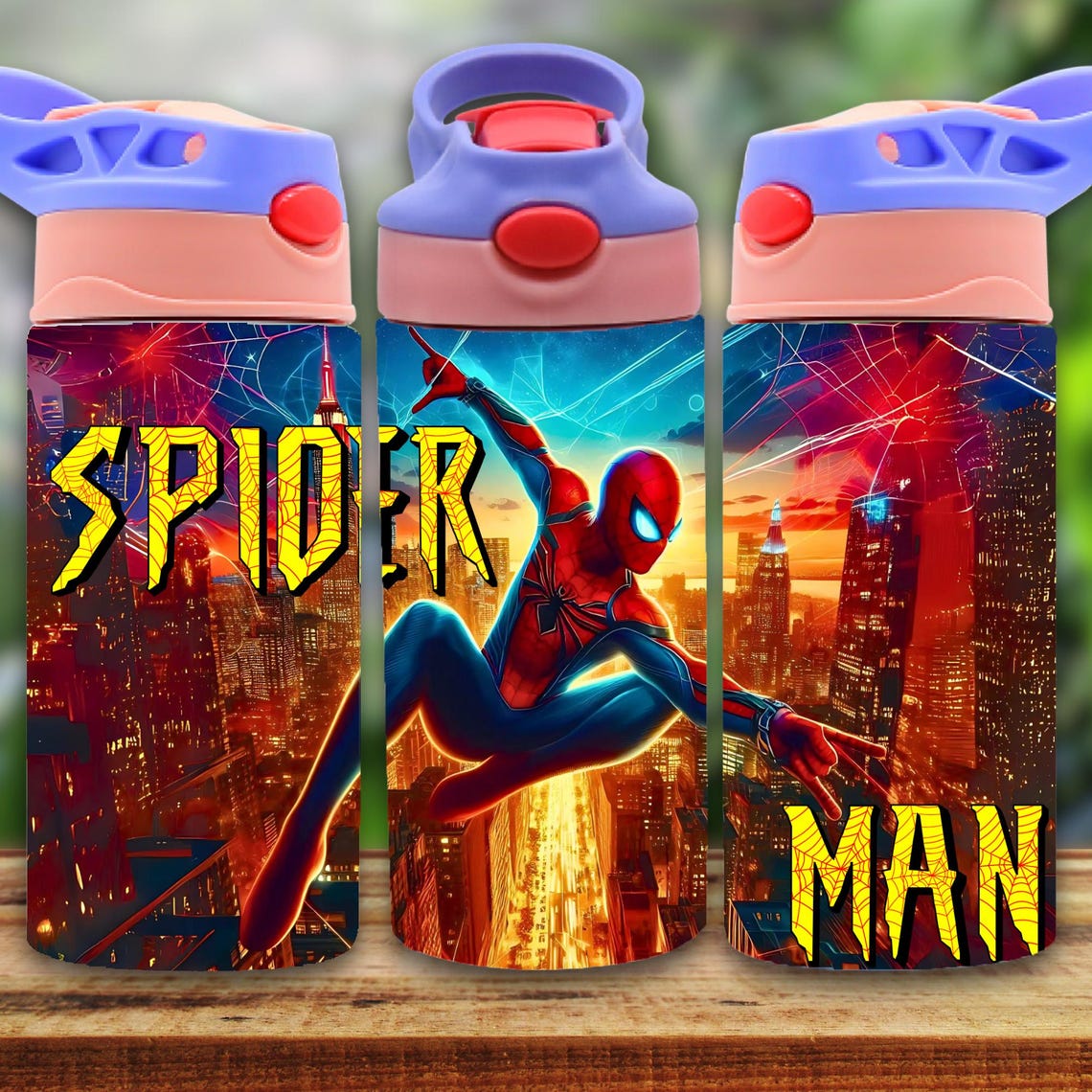 Cartoon Superhero Sippy Cup Tumbler PNG - 12oz Kids Design (digital ...