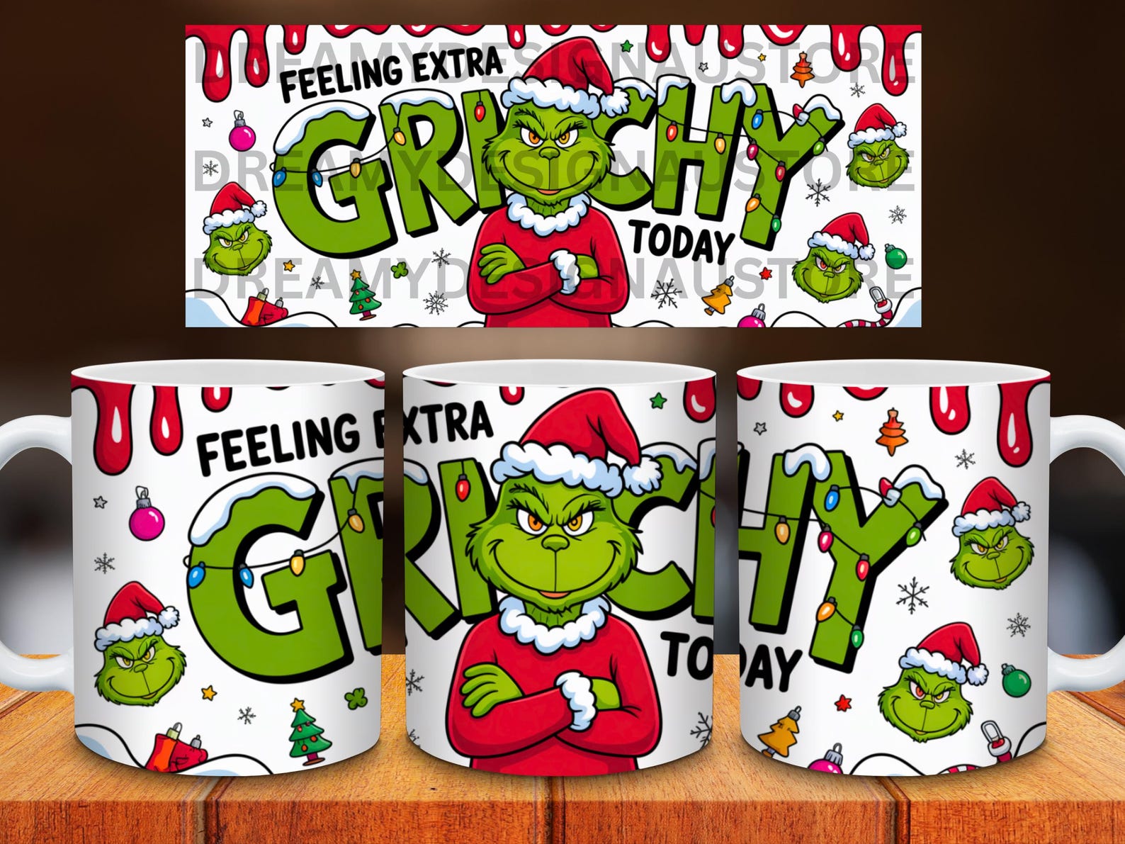 Mean Guy Christmas Mug Design PNG | Holiday Cup Sublimation - Etsy