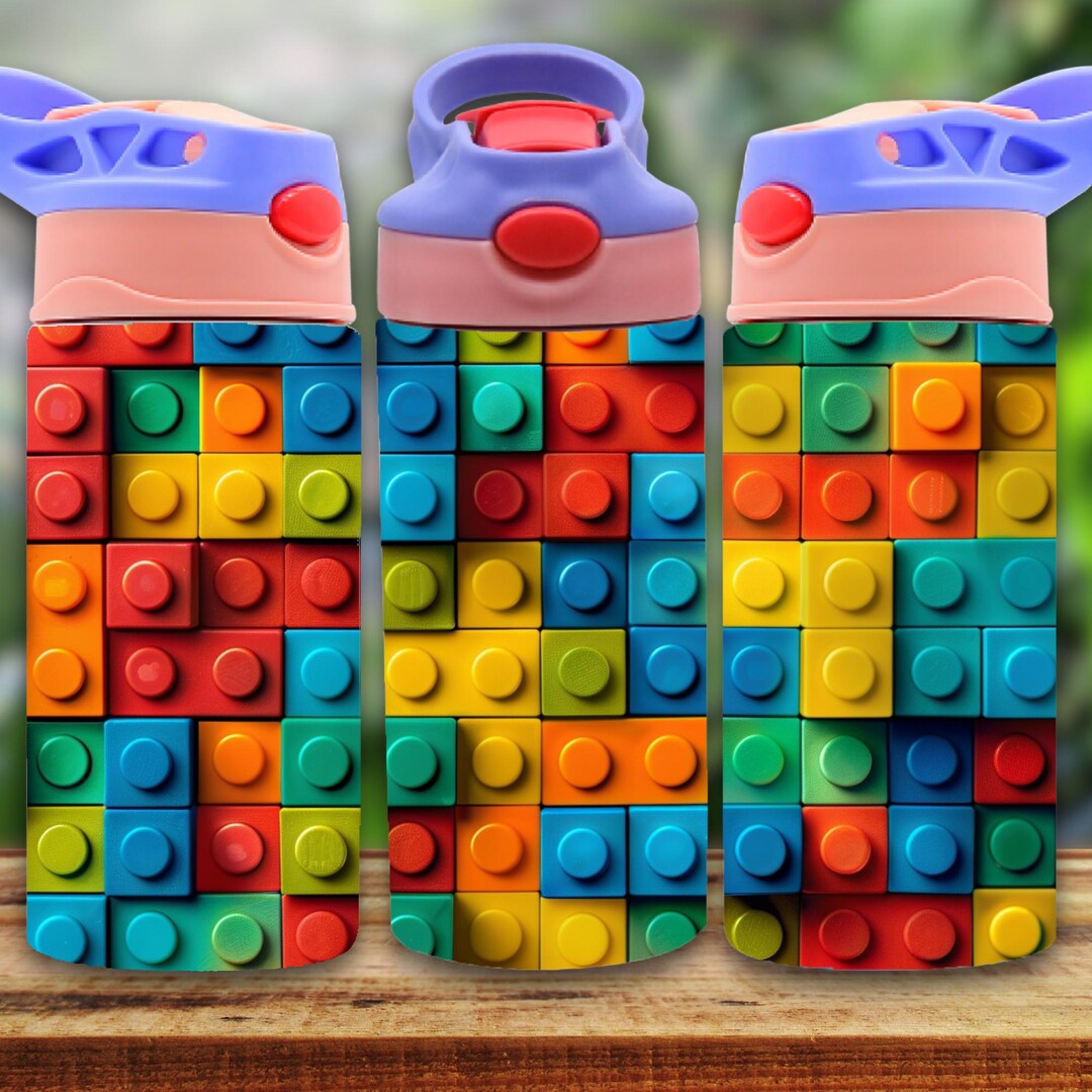 Building Blocks Tumbler Wrap: Kids Sippy Cup Sublimation Design ...