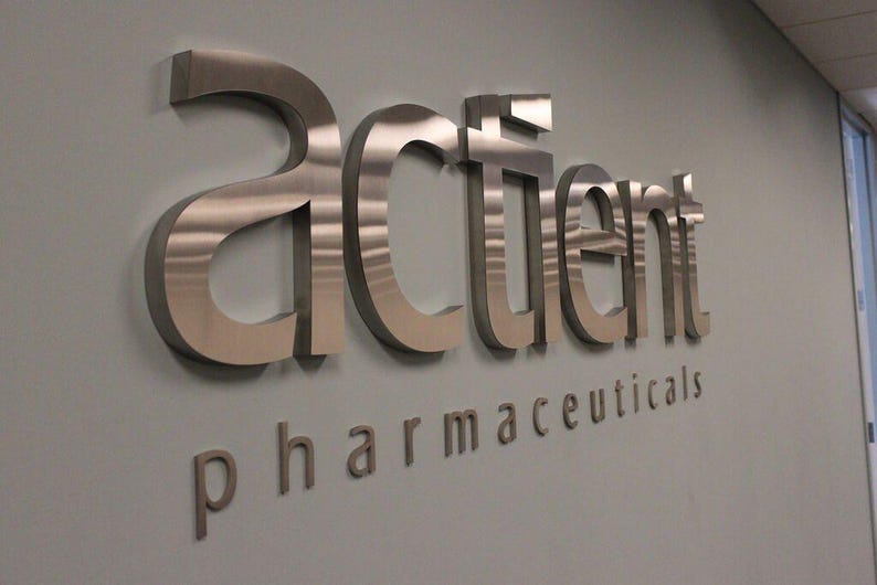 Custom Metal Signage Stainless Steel Laser Cut Logo Signboard, Brushed ...