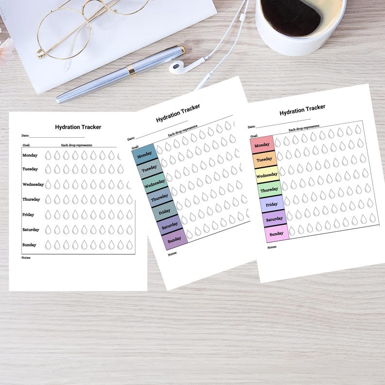 Water Intake Tracker Printable: Hydration Chart (digital Download) - Etsy