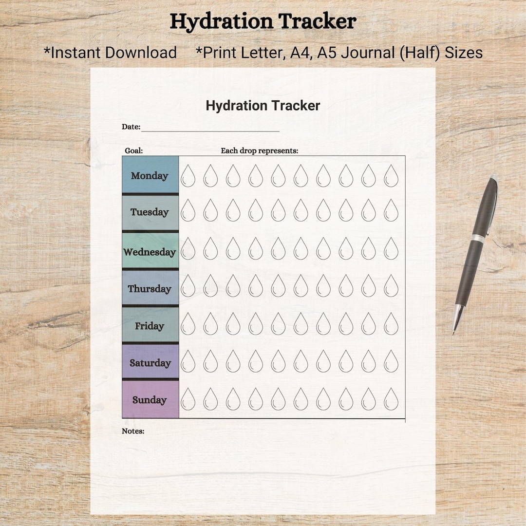 WITH FREE GIFT - Water Intake Tracker With Color – Track Your Hydration ...