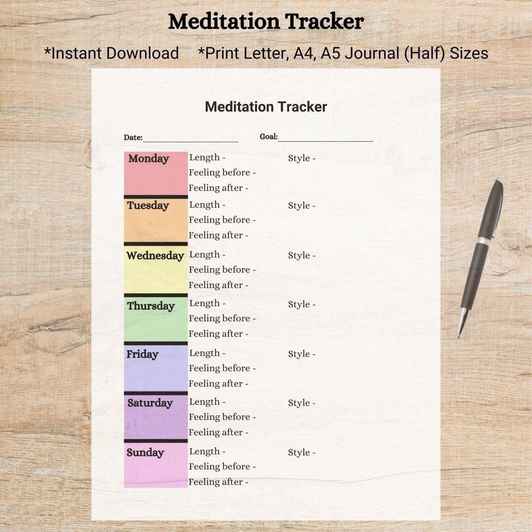 WITH FREE GIFT - Pastel Meditation Tracker for Self-care – Set Limits ...