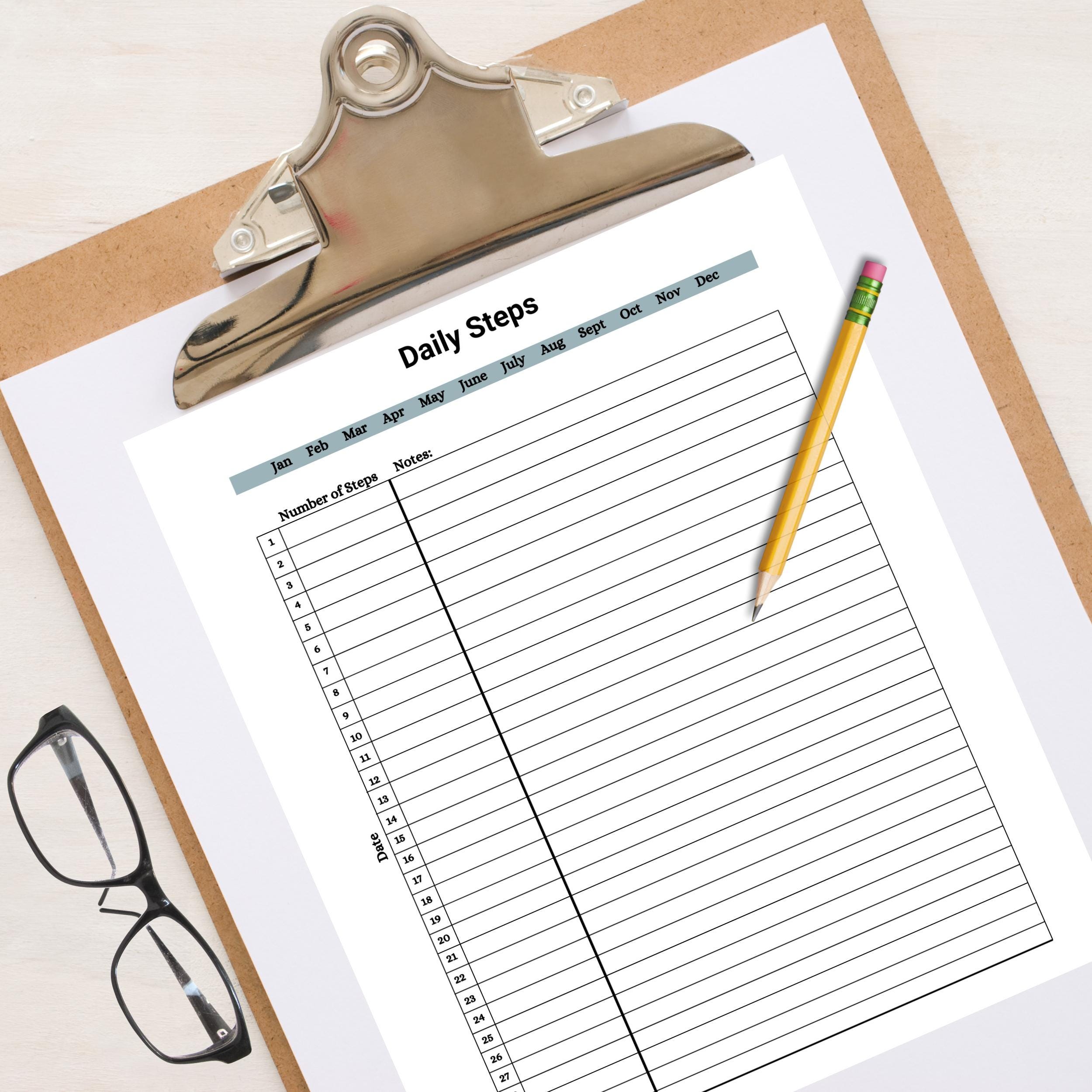 Daily Steps Tracker Printable: Fitness Goal Tracker (PDF Download) - Etsy