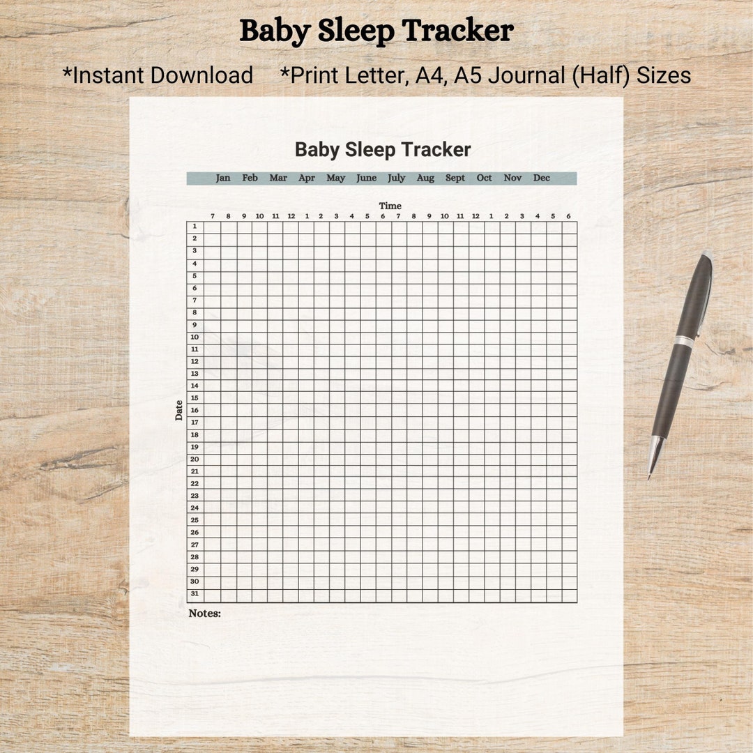 Baby Sleep Tracker Printable: Infant Sleep Monitor (digital Download ...