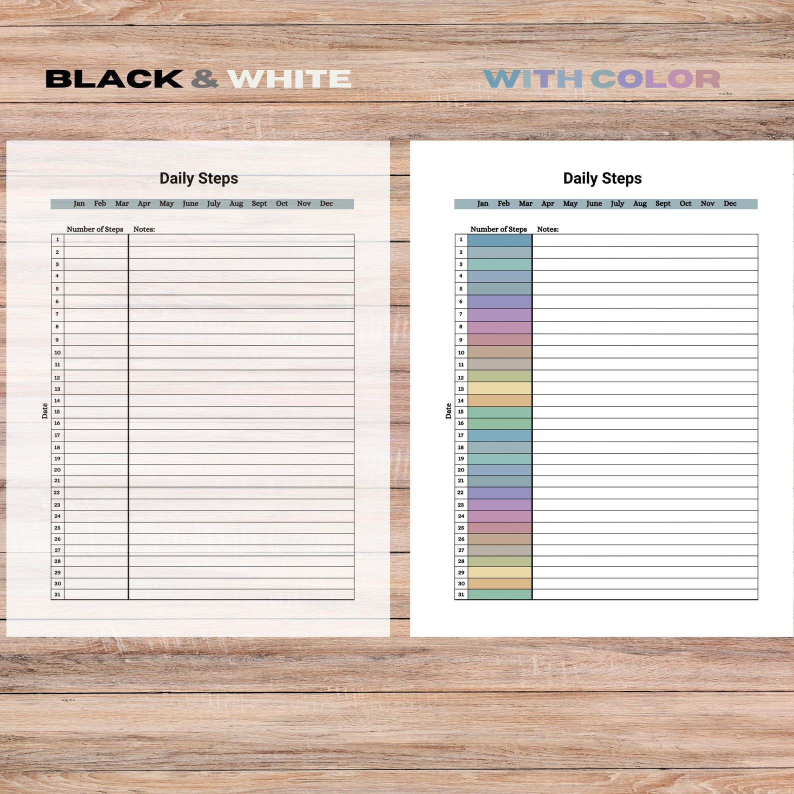 Daily Steps Tracker Printable: Fitness Goal Tracker (PDF Download) - Etsy