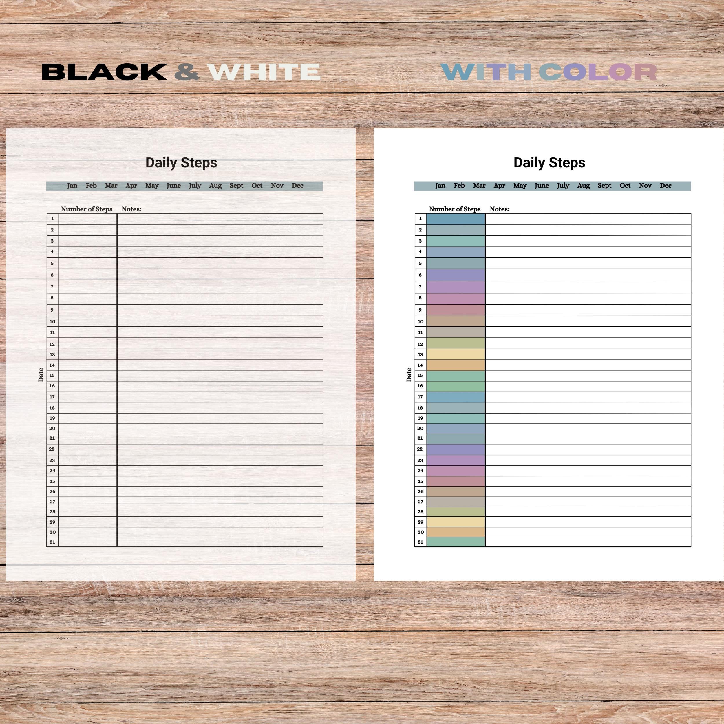 Daily Steps Tracker Printable: Fitness Goal Tracker (PDF Download) - Etsy