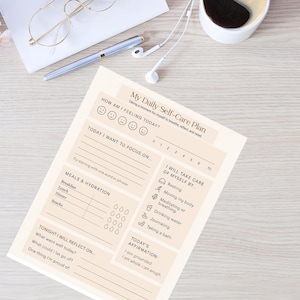 Self-care Planner Printable: Daily Mental Health Tracker With ...
