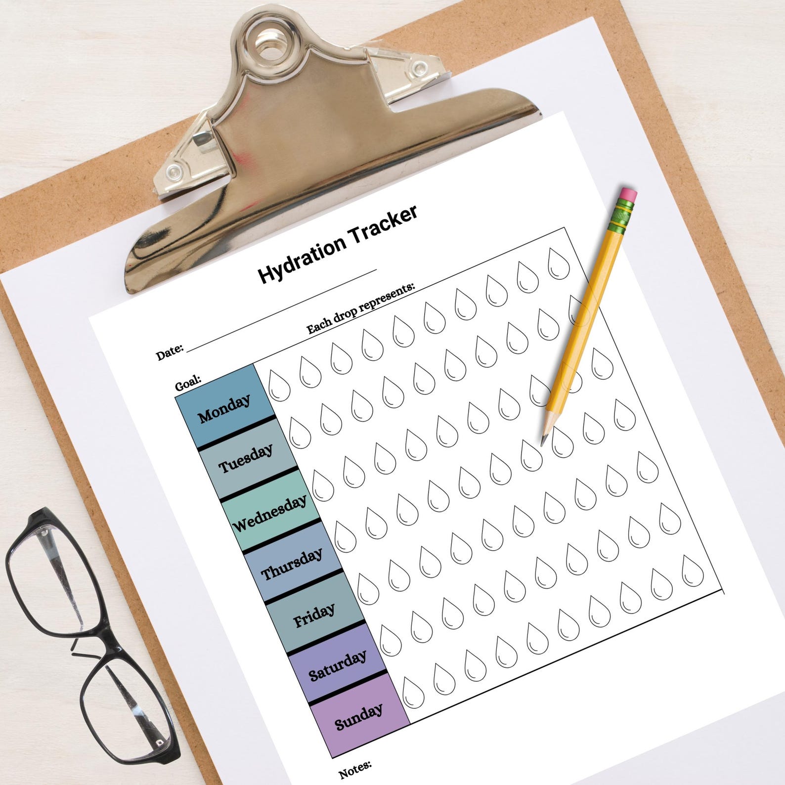 Water Intake Tracker Printable: Hydration Chart (digital Download) - Etsy