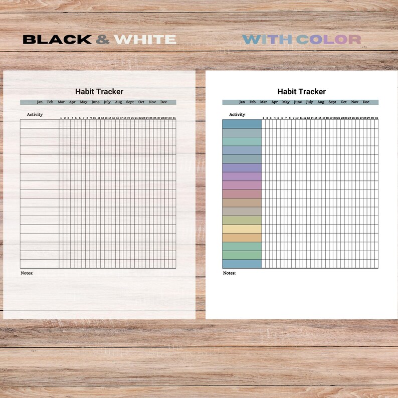 Monthly Habit Tracker Printable: Goal Tracker Worksheet (digital ...