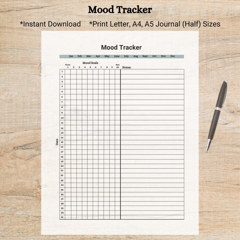 WITH FREE GIFT - Printable Daily and Monthly Mood Tracker - Visually ...