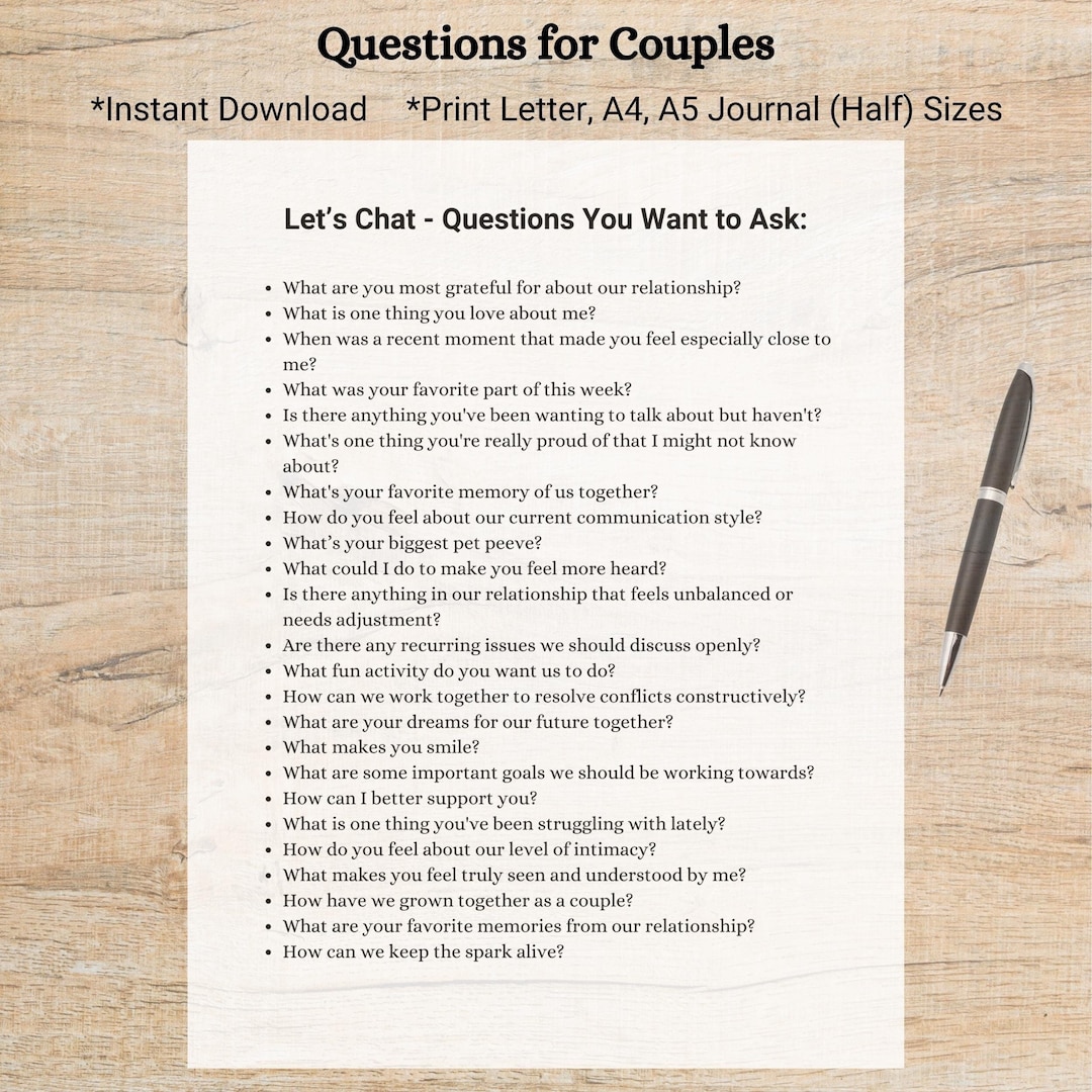 WITH FREE GIFT - Conversation Starter for Couples, Meaningful Questions ...