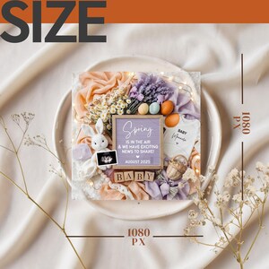 Spring Pregnancy Announcement Digital, Baby Announcement Easter ...