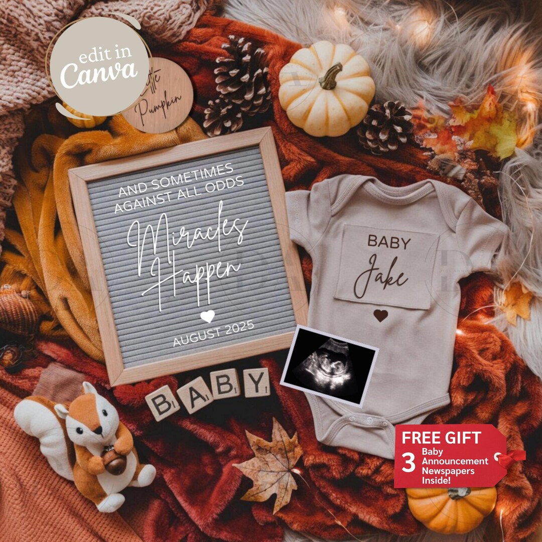 Fall Pregnancy Announcement, Minimalist Gender Neutral Baby ...