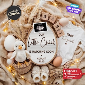 Farm Pregnancy Announcement Digital, Baby Announcement Chicken Theme ...