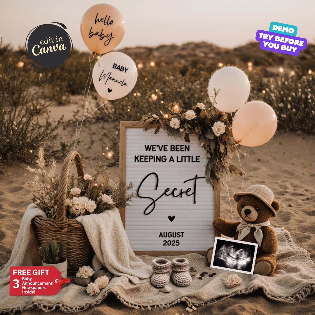 Little Secret Pregnancy Announcement Digital, Outdoor Baby Announcement ...