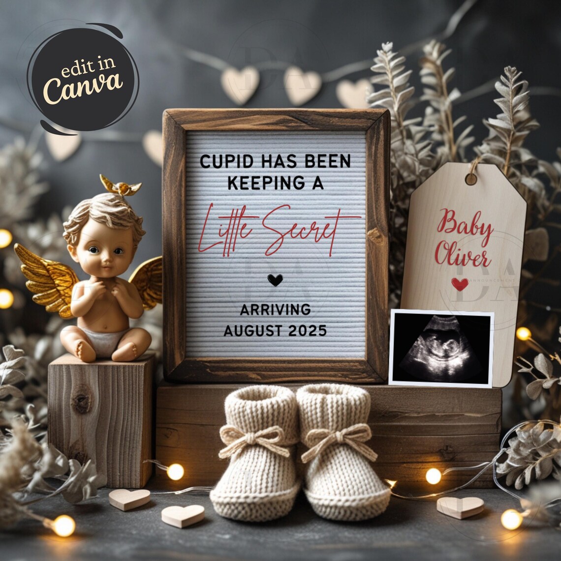 Valentines Day Pregnancy Announcement Digital Baby Announcement ...