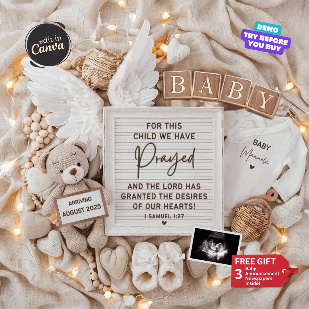 Religious Baby Announcement, Digital Pregnancy Announcement, Baby ...