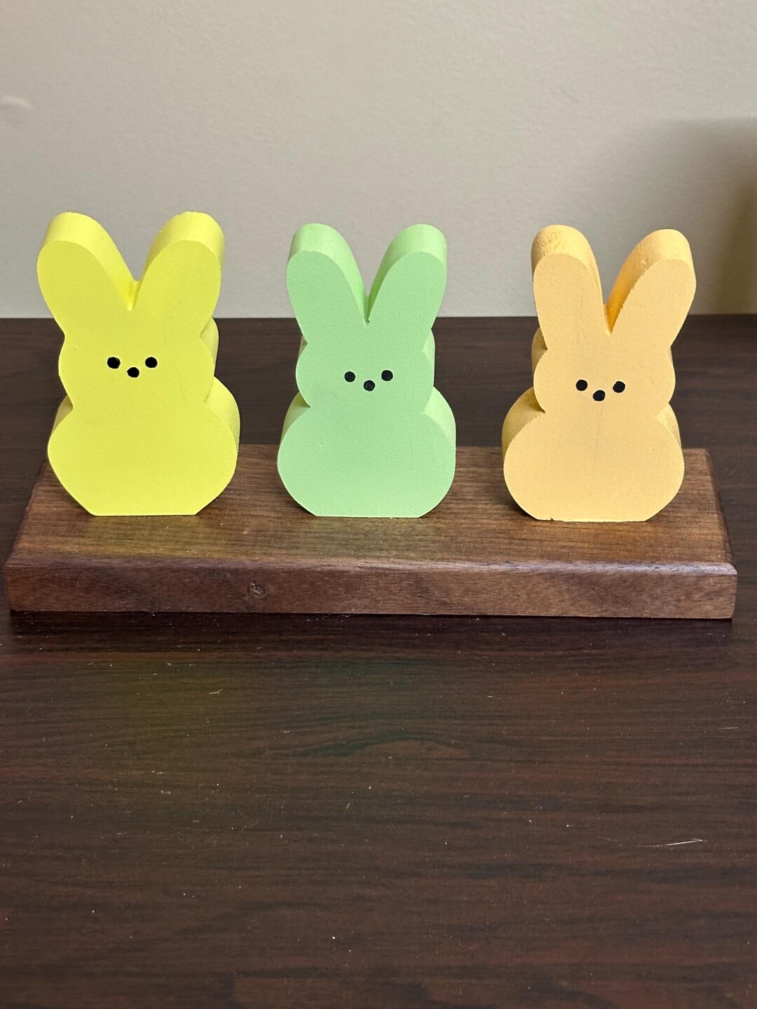 Mounted Set of 3 Peeps Display Wood Peeps Accent Spring Decor Bunny ...