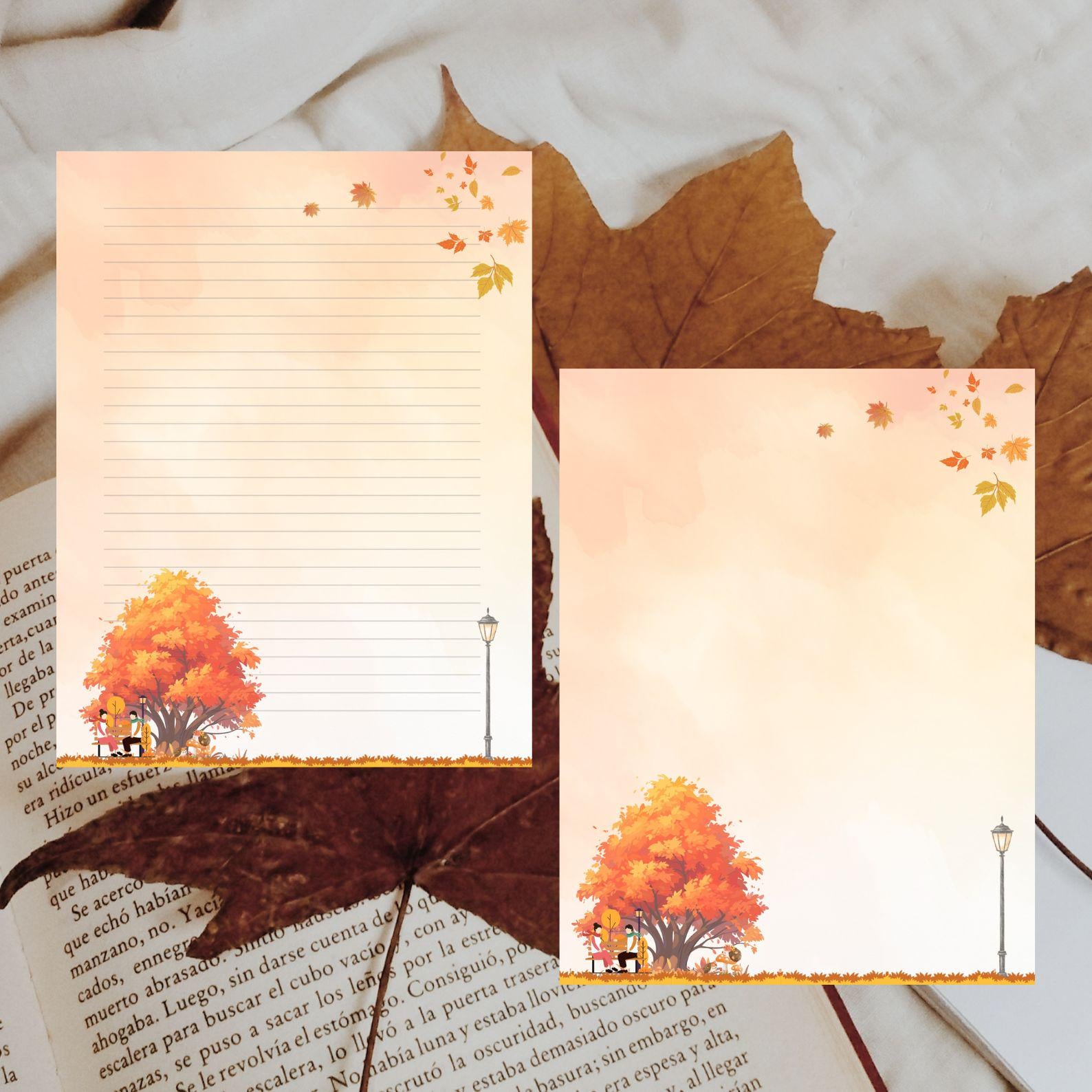 Printable Autumn Stationery - Cozy Fall Inspired, Fall Stationery A4 A5 ...