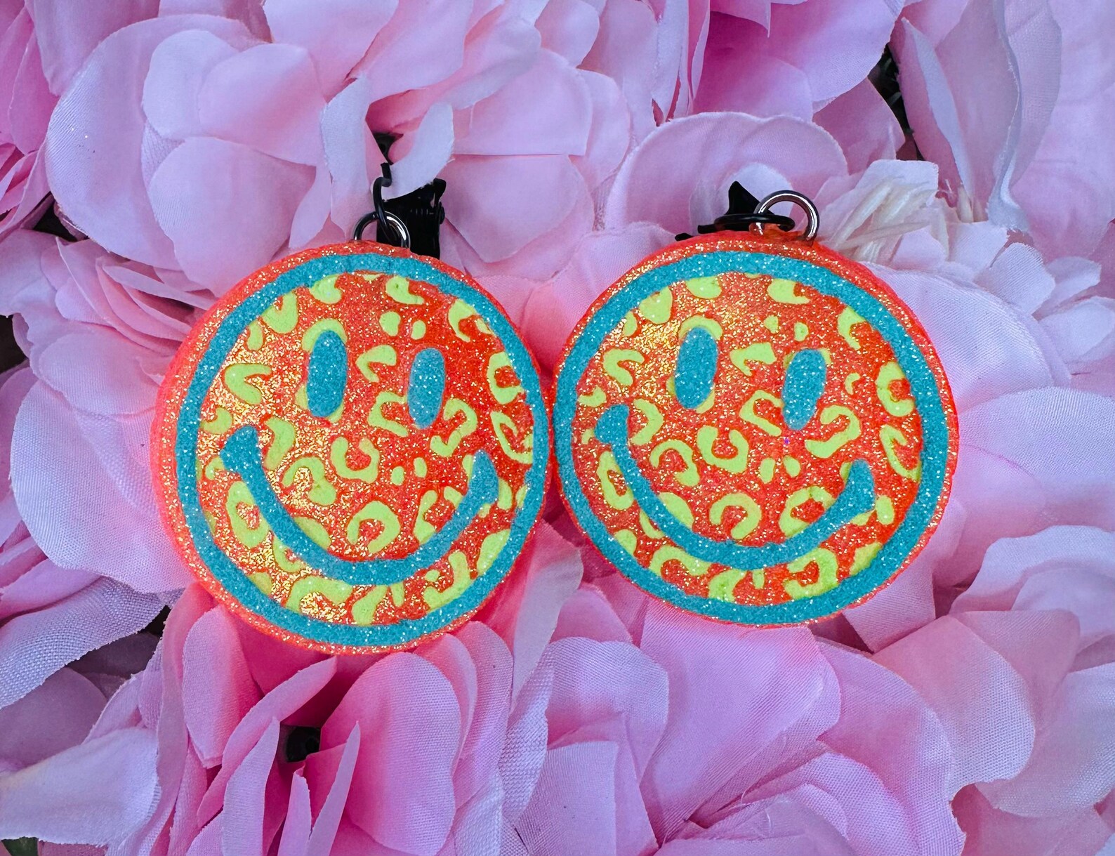 Smiley Face Cheetah Print Vent Clip Set of 2, Car Freshie Set (2), Car ...