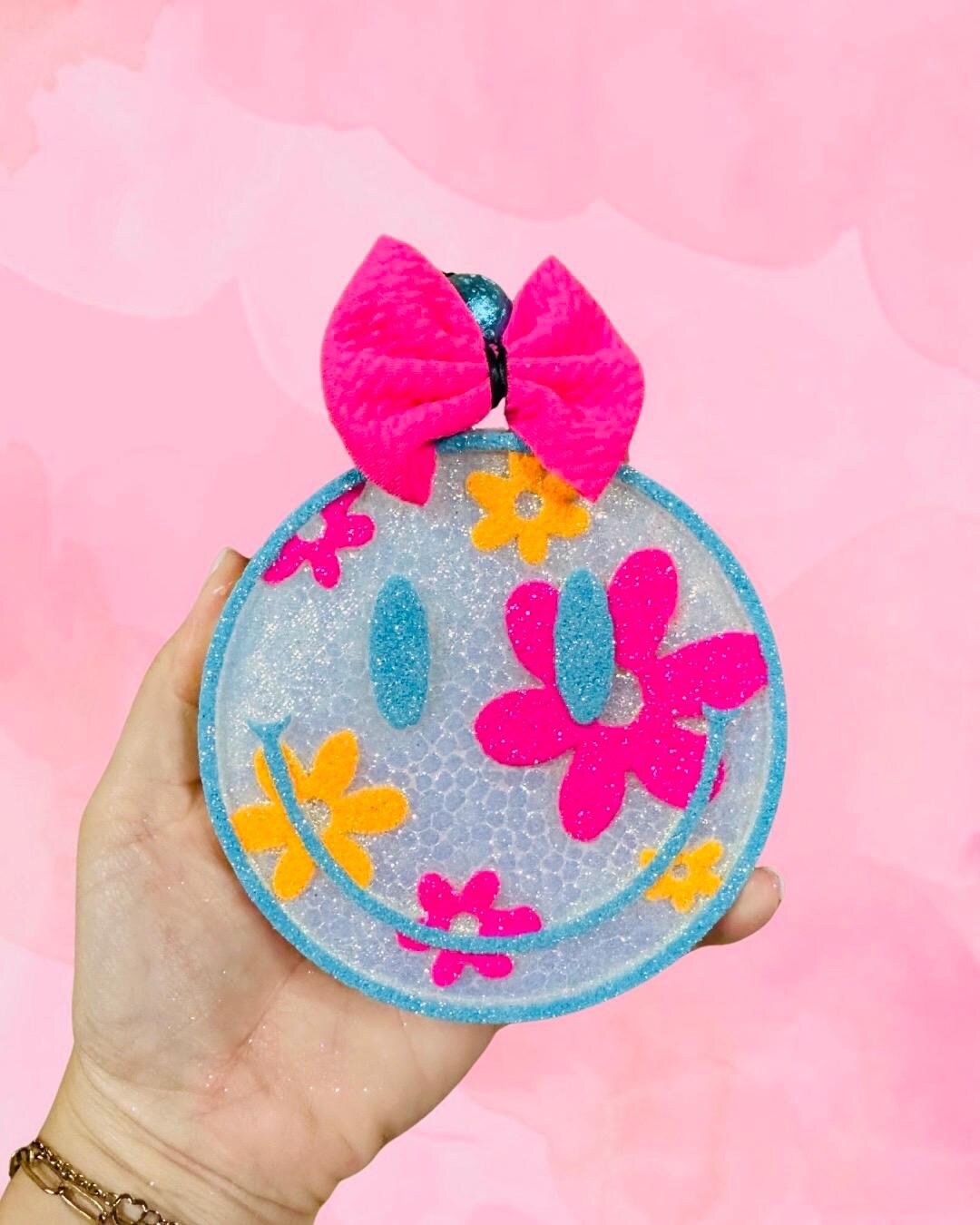 Smiley Face Freshie Car Air Freshener, Floral Design, Women's Mens ...