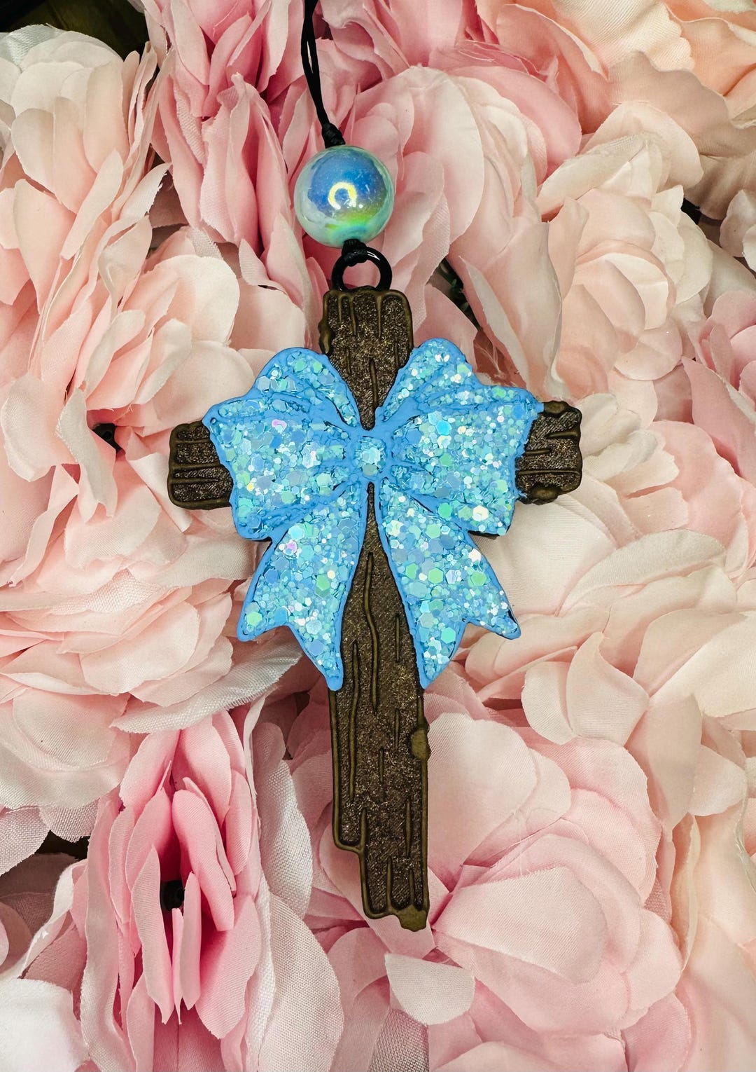 Cross With Bow Freshie, Christian Freshie, Car Air Freshener, Made to ...