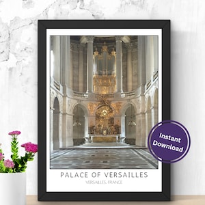 Palace of Versailles Poster Color, Paris Print, Paris Travel Poster ...