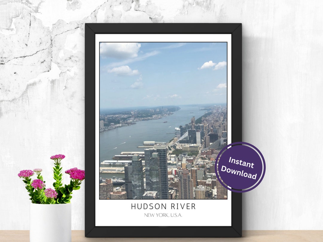 Hudson River Poster Color, New York Print, New York Travel Poster ...