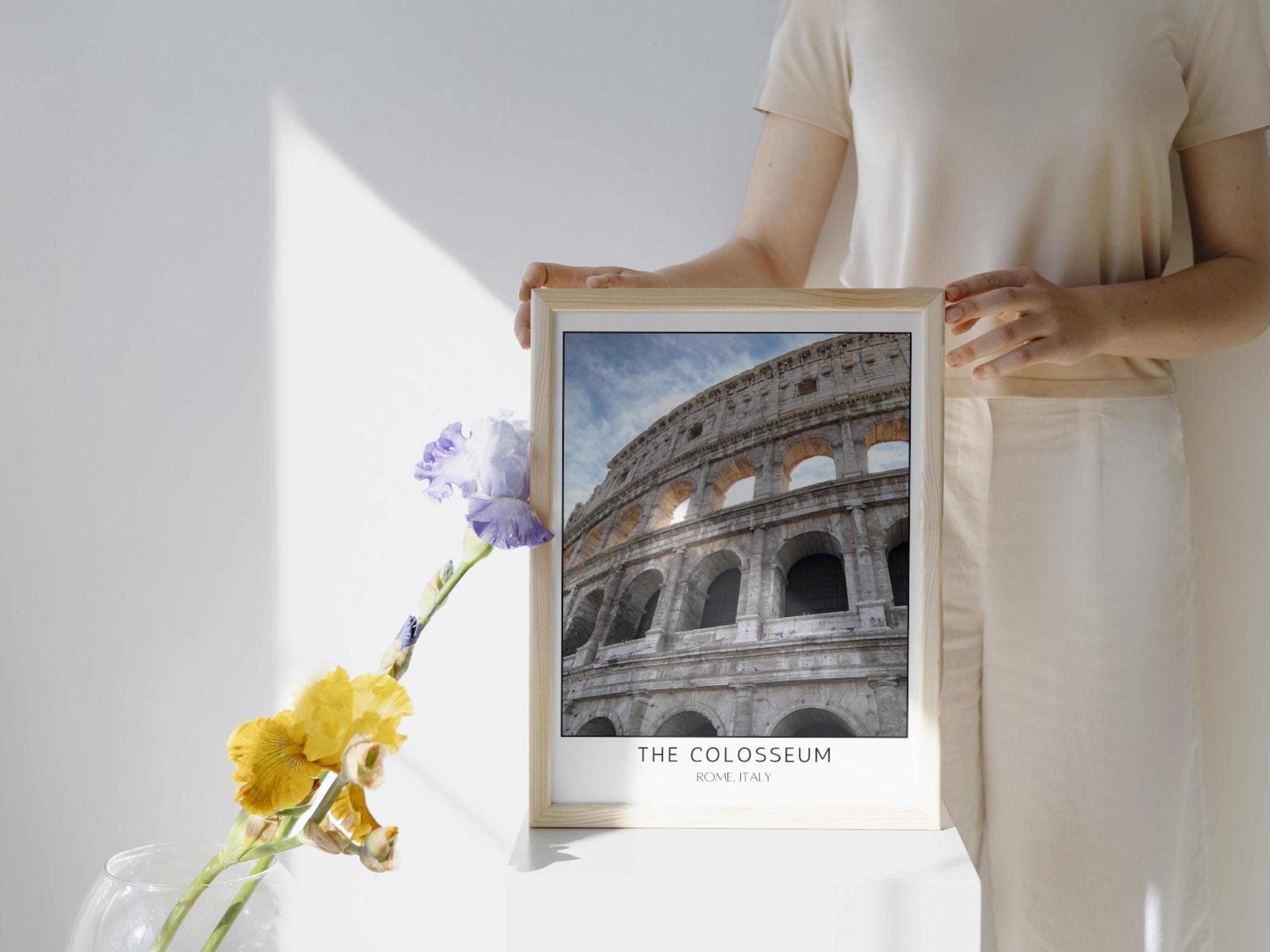 Colosseum Poster Color, Colosseum Wall Art, Rome Wall Art, Italy Travel ...