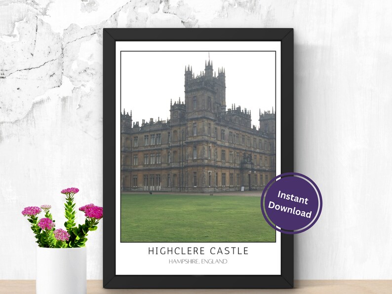 Highclere Castle Poster Color, London Print, London Travel Poster ...