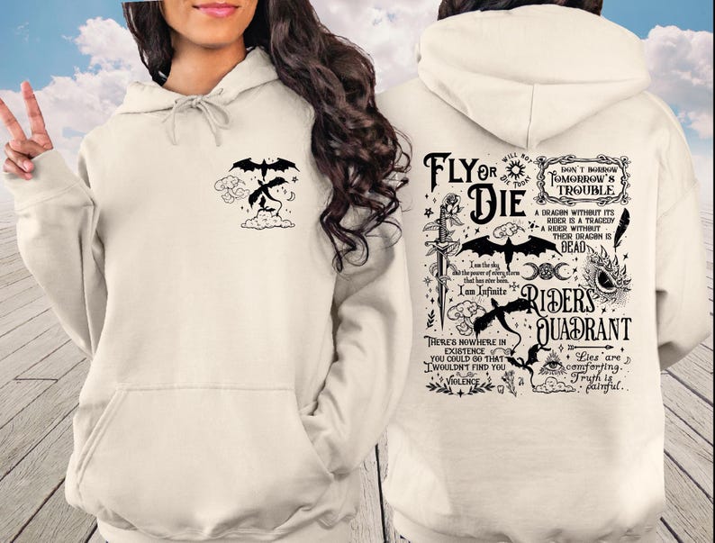 Fourth Wing Dragon Rider Sweatshirt, Fly or Die, Riders Quadrant - Etsy