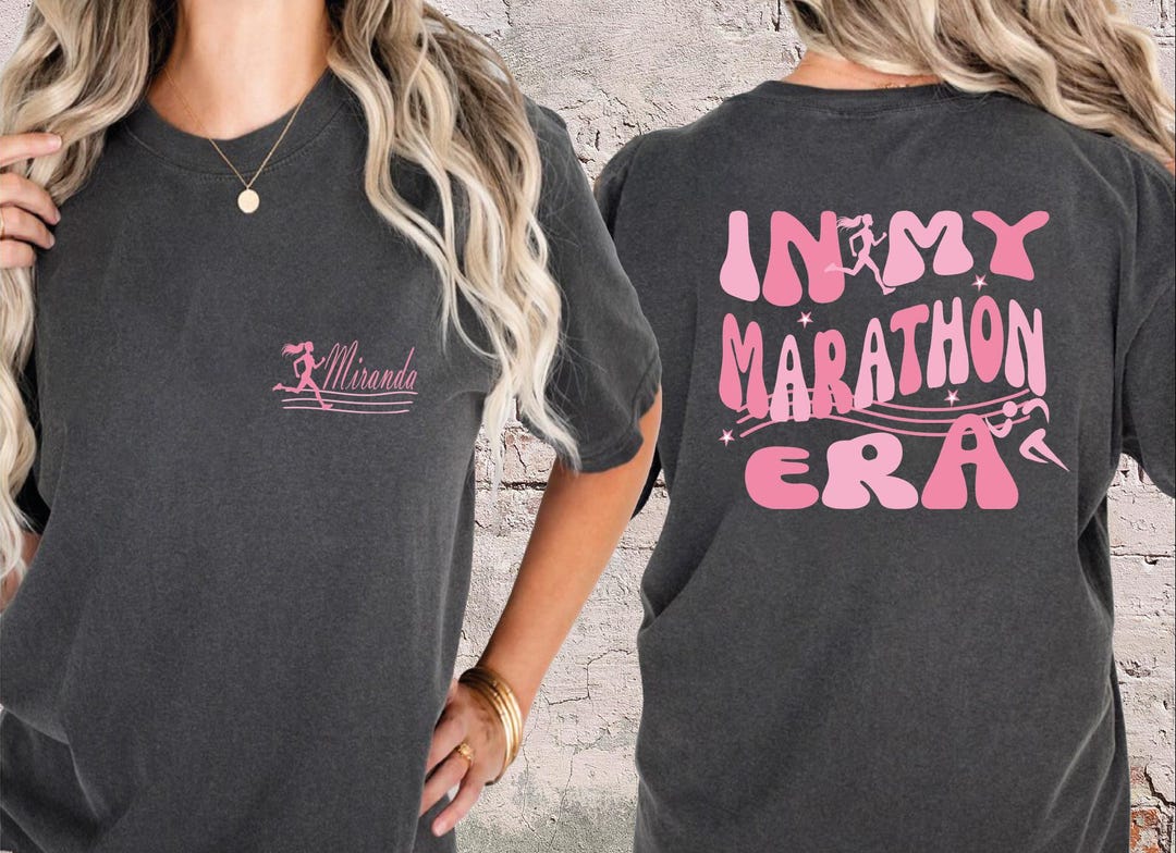 Custom in My Marathon Era Shirt, Comfort Colors Runner Shirt, Front ...