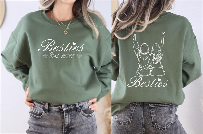 Personalized Besties Sweatshirt,besties Hoodie,best Friend Gifts,best ...