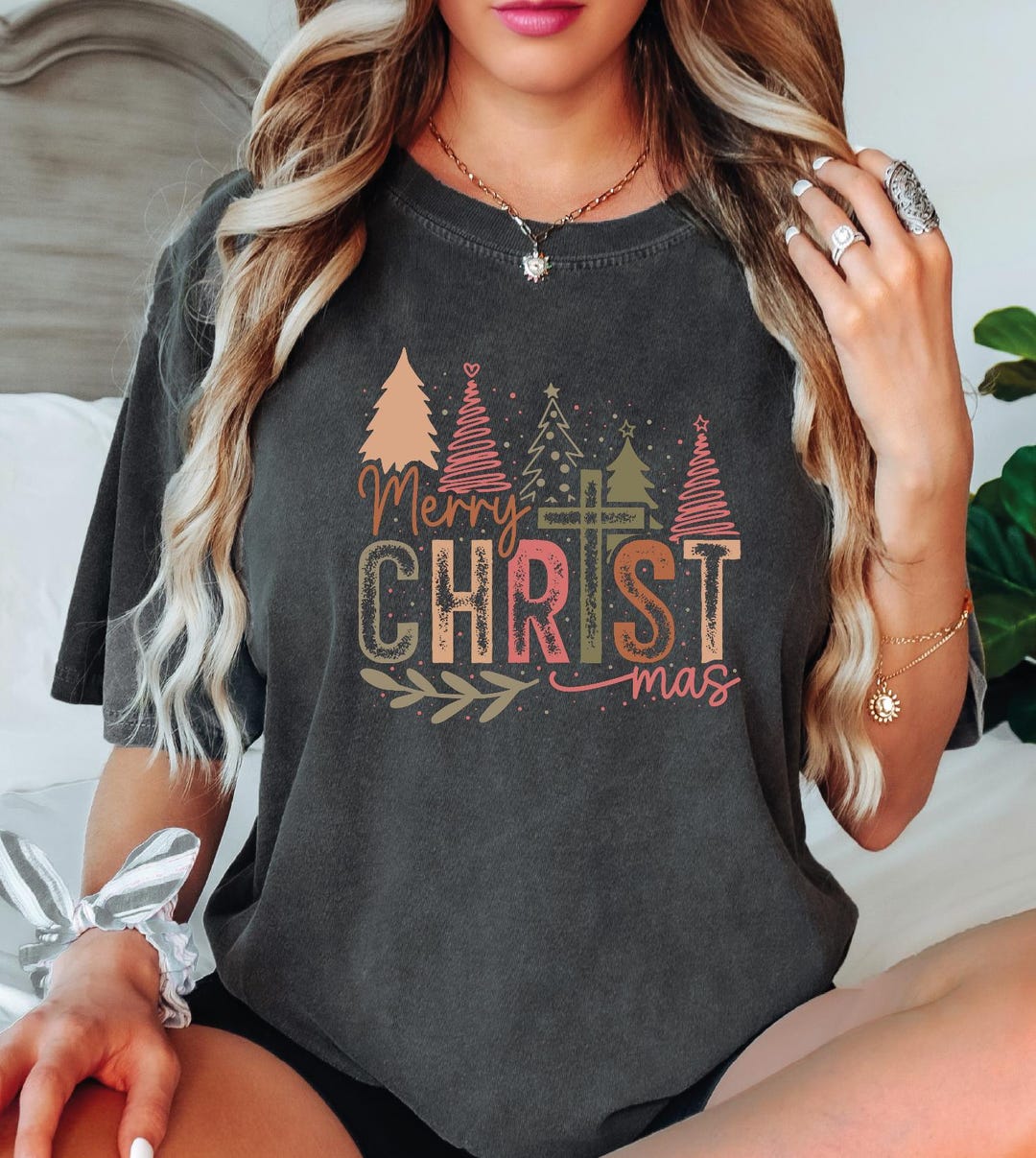 Merry Christmas Comfort Colors Shirt, Christian Christmas Shirt, Boho ...