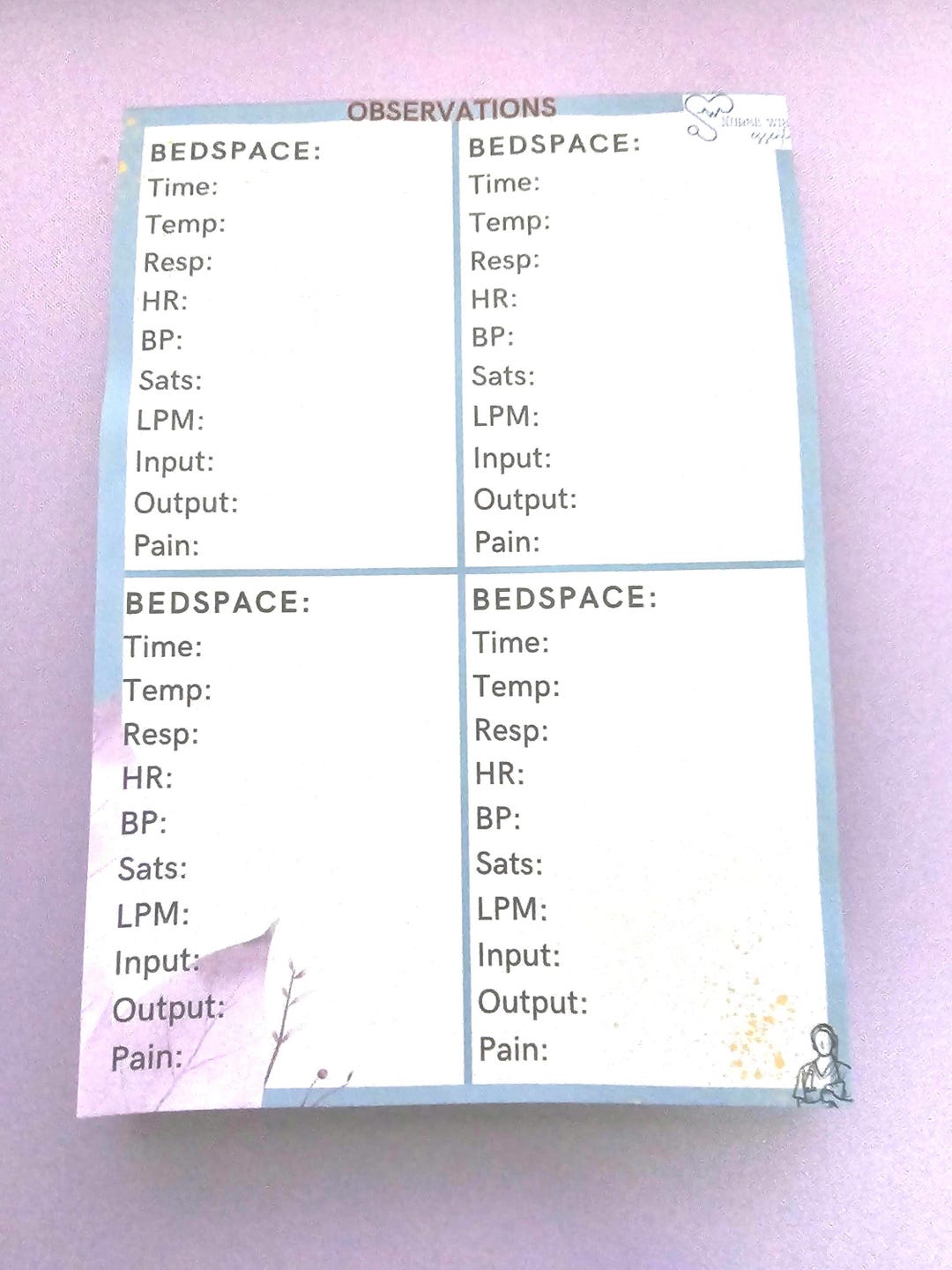 Nurse Observation Notepad - Etsy