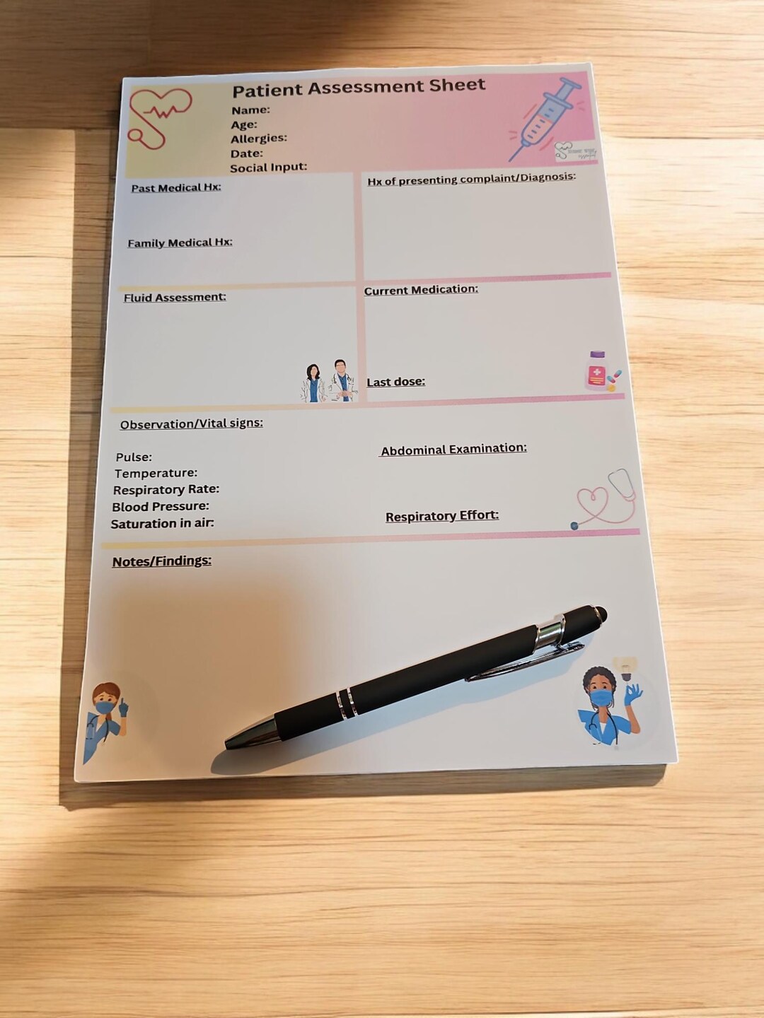 Patient History Template - Etsy