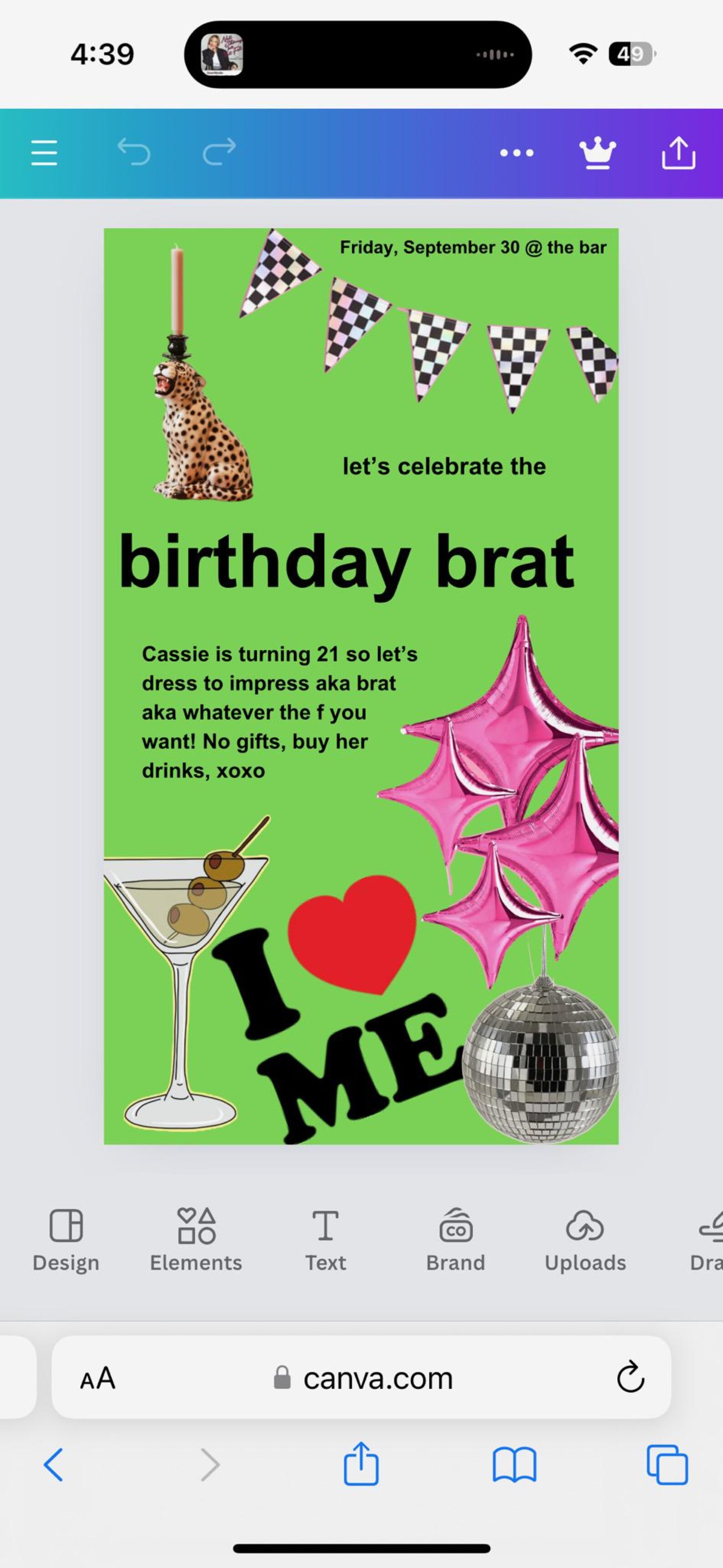 Brat Birthday Digital Invitation - Made for Texting! - Etsy
