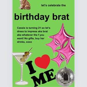 Brat Birthday Digital Invitation - Made for Texting! - Etsy
