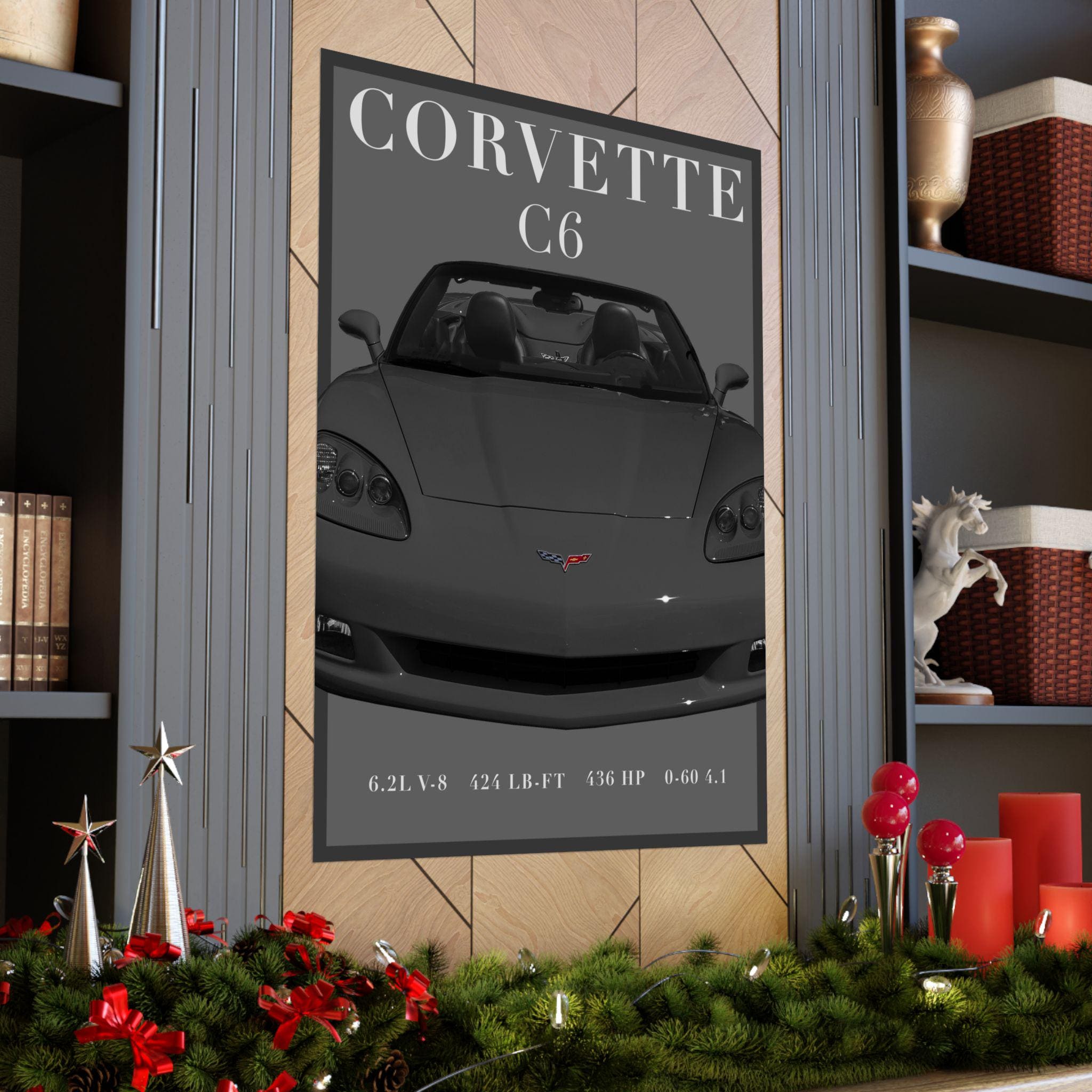 Car Posters, C6 Corvette Art Print, Classic Car Decor, Vintage Car Art ...