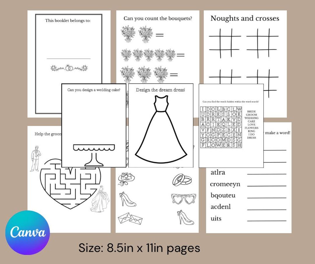 Wedding Activity Booklet for Kids - Etsy