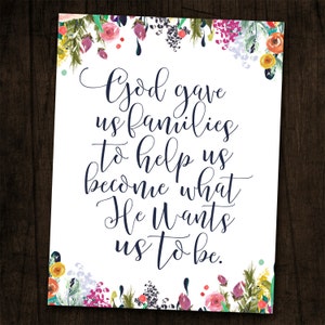 God Gave Us Families - Etsy