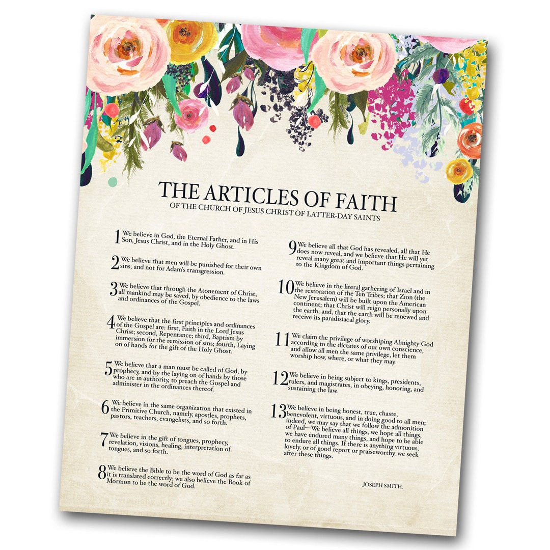 The 13 Articles of Faith - Etsy