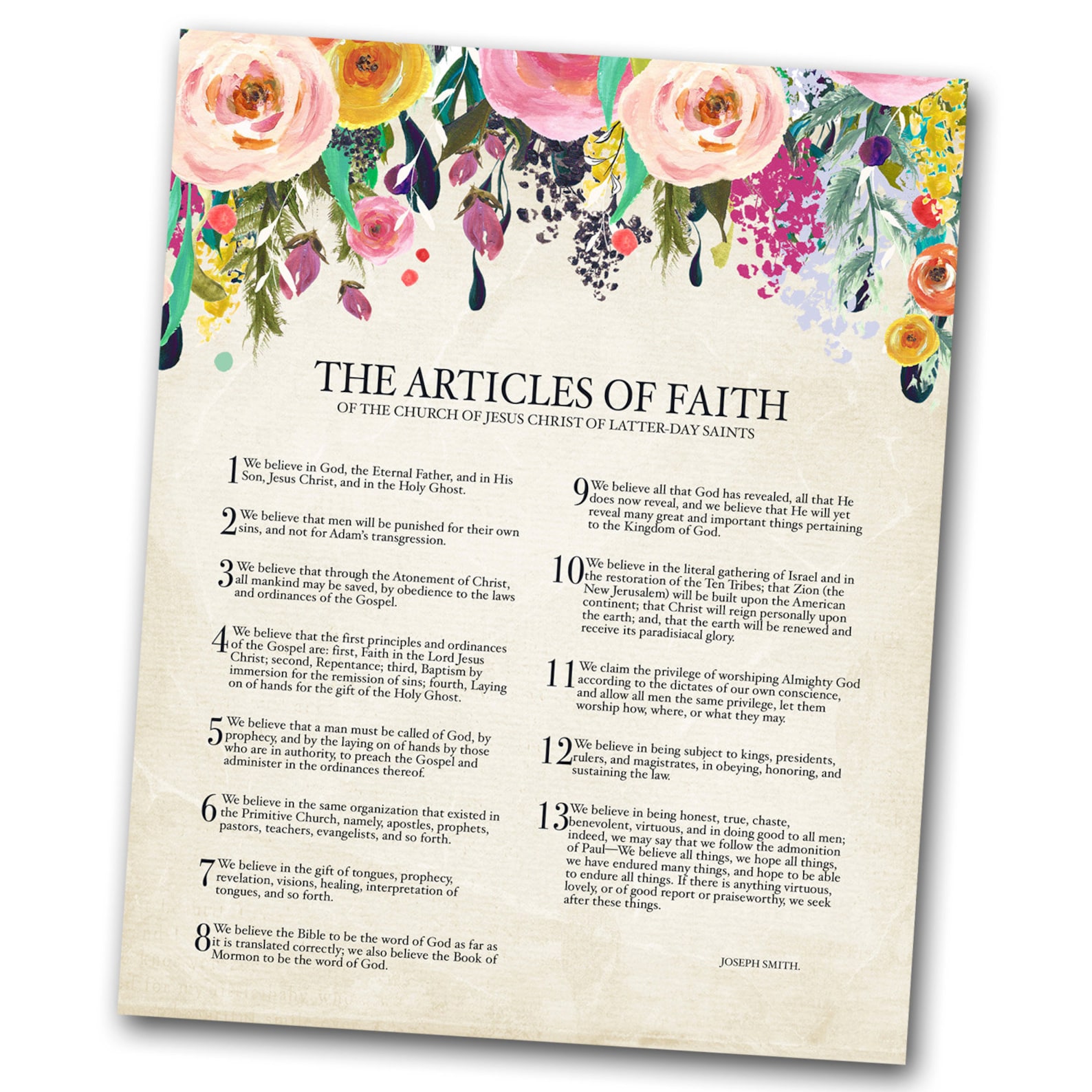 The 13 Articles of Faith - Etsy