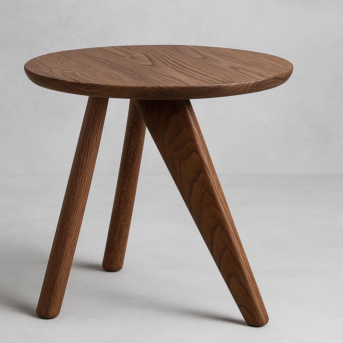 Narrow Walnut Side Table – Handmade Solid Wood Coffee Table, Rustic ...