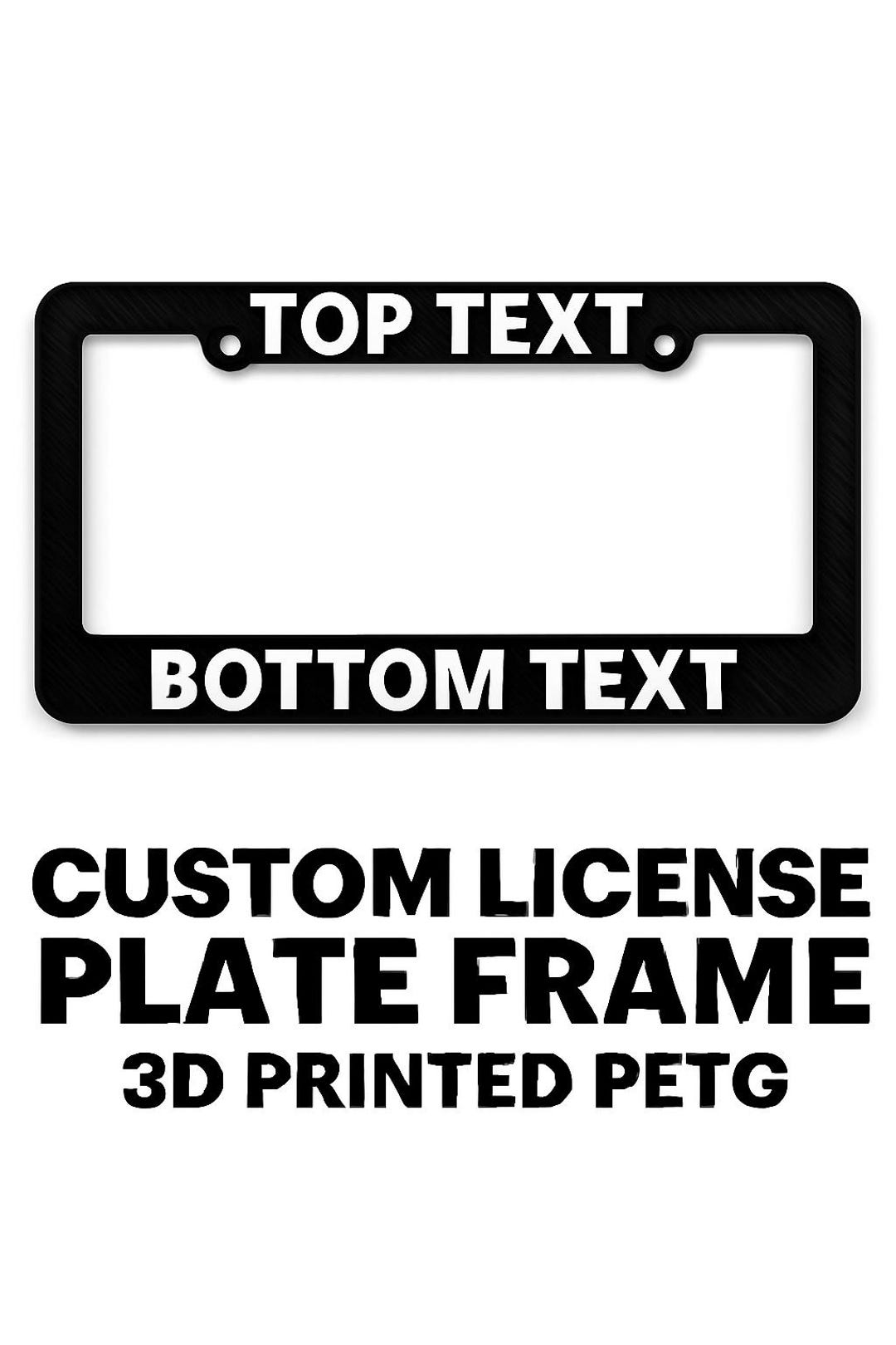 Custom License Plate Frame, Personalized Dual Text, 3D Printed PETG - Etsy