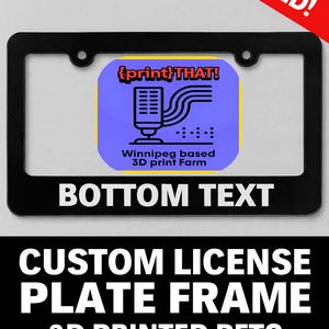 Custom 3D Printed License Plate Frame, Personalized PETG Text - Etsy