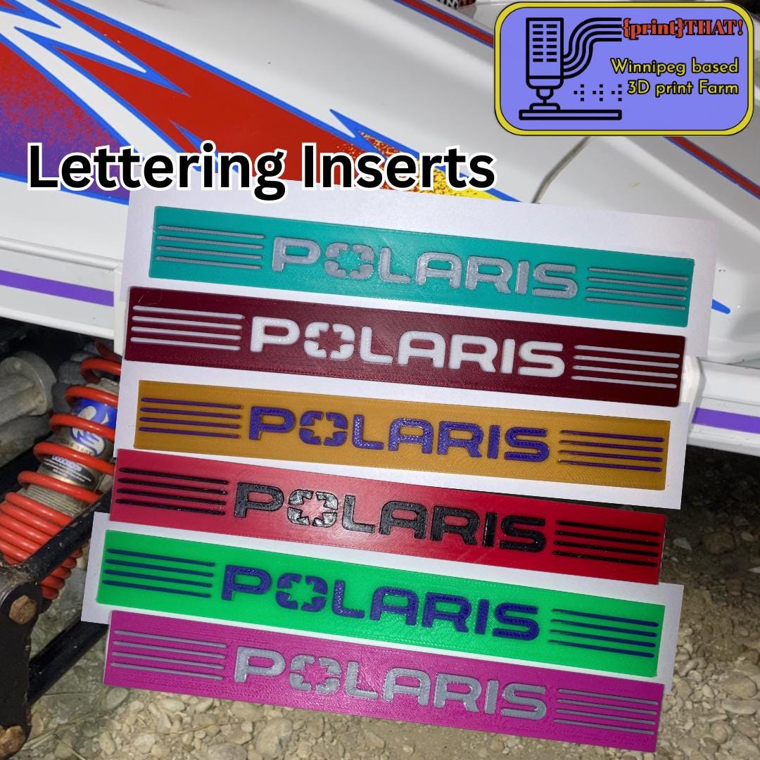 Polaris Snowmobile Bumper Cap Lettering Insert (1989-1999) 3D Printed ...